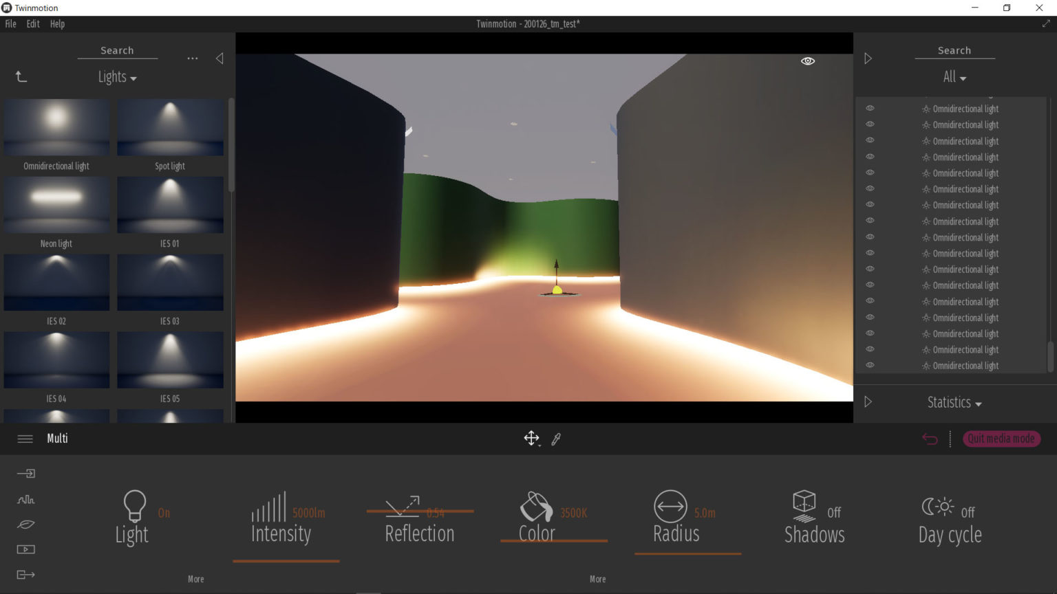【Twinmotion】Replace objectを利用して曲線光源を作成 | Twinmotion Tips